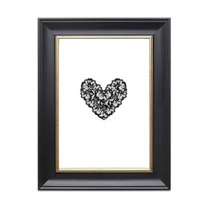 JOHANNA FLEMING Loveheart Biro Fine Art Print - Black/grey