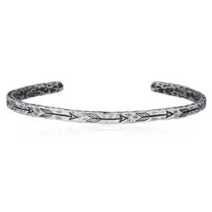 CARTOGRAPHY Trace: Sterling Silver Arrow Cuff - Grey/silver