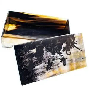 GEM KINGDOM Engraved Horn Box Unicorn