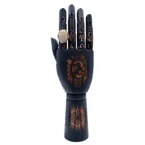 GEM KINGDOM Wooden Display Hand Lion - Black