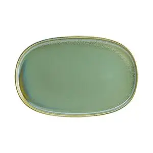 Turgla Home Sage Oval Porcelain Serving Family Dinner Platter - Green