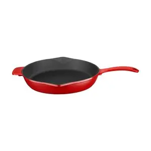 Turgla Home Cast Iron Round Skillet - Red