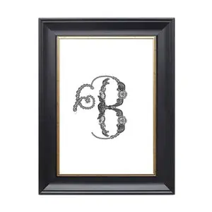 JOHANNA FLEMING Alphabet Typography Letter B Fine Art Print A4 - Grey/white/black