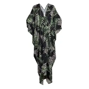 JENNAFER GRACE Tropique Minuit Caftan Kaftan Dress - Black
