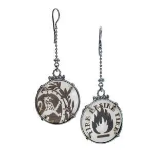GEM KINGDOM Back To The Future Asymmetric Earrings White - White/silver