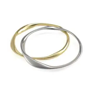 HYE JANE JEWELRY Tomboy Metal Bangles Two Tone - Silver/gold