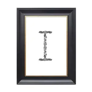 JOHANNA FLEMING Alphabet Typography Letter I Fine Art Print A4 - Black/white/grey