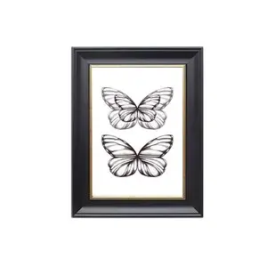 JOHANNA FLEMING Pencil Butterflies A5 Fine Art Print - Black/grey