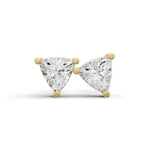 SEREIA OFFICIAL 14k Gold Studs 0.25ct Earrings Trillion Solitaire Gold - Yellow