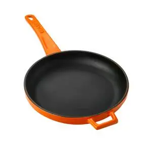 Turgla Home Cast Iron Round Cast Iron Pan - Orange