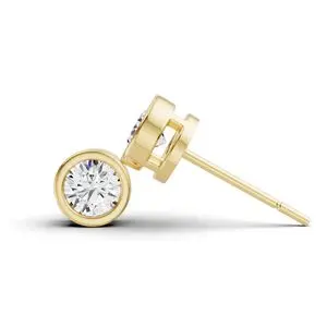 SEREIA OFFICIAL 14k Gold Studs 0.5 Carat Sereia Round Bezel Gold - Yellow