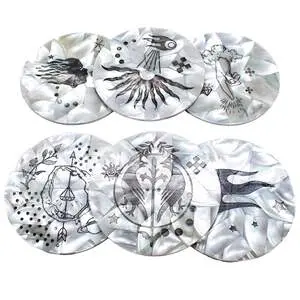 GEM KINGDOM Sweet Dreams Mother Of Pearl Coasters - White