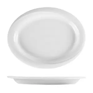 Turgla Home Porcelain X-tanbul Oval Porcelain Platter - White