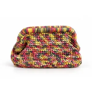 NUVV COLLECTION Handmade Multicolour Paper Yarn Clutch Bag
