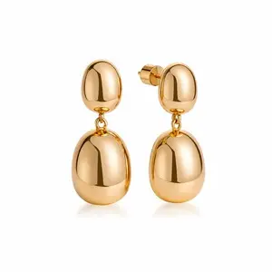 LAGOMIST Coffee Bean Earrings - Gold