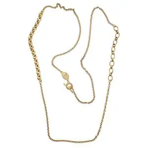 GEM KINGDOM Mixed Link Long Necklace - Gold