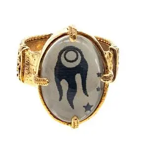 GEM KINGDOM Cosmic Ring White - White/gold