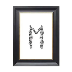 JOHANNA FLEMING Alphabet Typography Letter M Fine Art Print A4