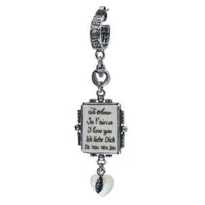 GEM KINGDOM White Love Letter Single Earring Silver - White/silver