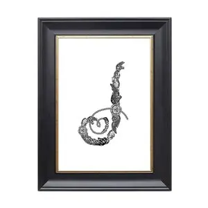 JOHANNA FLEMING J Initial Fine Art Print A4 - Black/grey