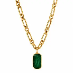 Persia Donà Jewelry Aphrodite Green Intaglio Necklace - Gold/green