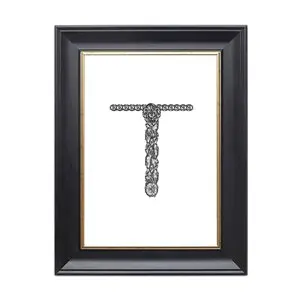 JOHANNA FLEMING Alphabet Typography Letter T Fine Art Print A4 - Black/white/grey