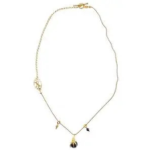 GEM KINGDOM Black Claw Charm Necklace Black/gold