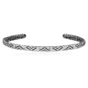 CARTOGRAPHY Sentinel: Sterling Silver Eagle Mountain Cuff - Grey/silver