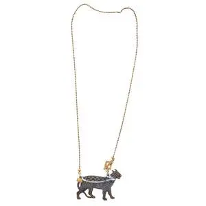 GEM KINGDOM Panther Necklace Gold Plated - Black/gold