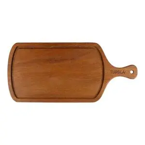 Turgla Home Wood Rectangular Paddle Board With Handle For Serving - Brown