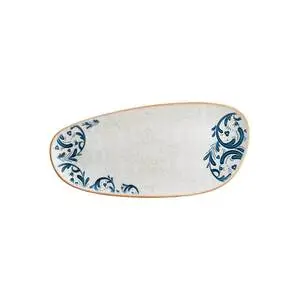 Turgla Home Viento Organic Decorated Porcelain Platter - Blue/white