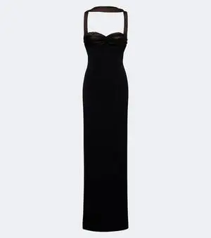 Retrofete Daufine Scarf-detail Open-back Gown - Black