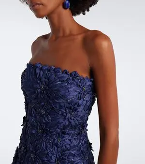 Costarellos Gisella Tulle And Lurex® Satin Bustier Gown