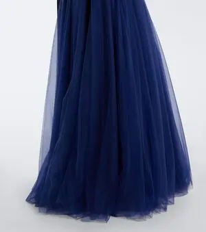 Costarellos Gisella Tulle And Lurex® Satin Bustier Gown