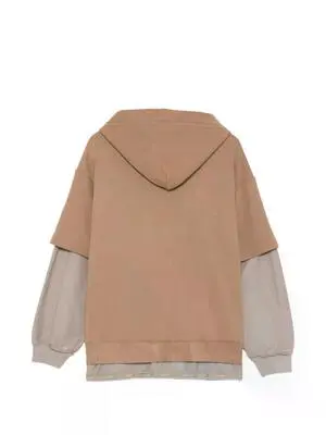We11Done Layered Double-string Zip-up Hoodie
