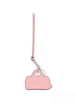 Mcm Ella Boston Logo-print Leather Keyring - Pink