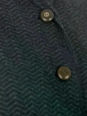 Giorgio Armani Chevron-knit Button-up Blazer
