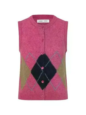 Samsøe Samsøe Sanoura Argyle-pattern Button-up Cardigan