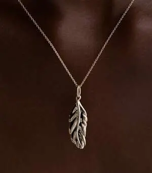 Monica Vinader Sterling Talisman Feather Pendant