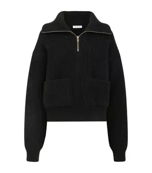 Alaïa Wool-cashmere-blend Quarter-zip Sweater