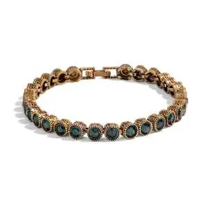 EBRU JEWELRY Emerald Antique Gold Tennis Mystic Bracelet - Green