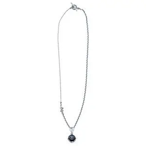 GEM KINGDOM Black Pearl Pendant Sterling Silver Necklace - Black/silver