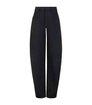 Alaïa Wool Denim Round Trousers