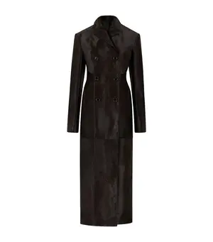 Alaïa Pony Calfskin Double-breasted Coat