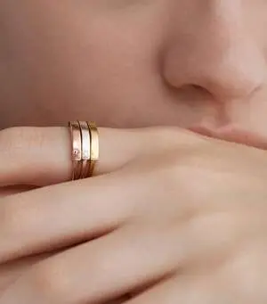 Monica Vinader Sterling Linear Stacking Ring