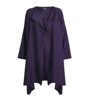 Eskandar Silk Plissé Jacket - Purple
