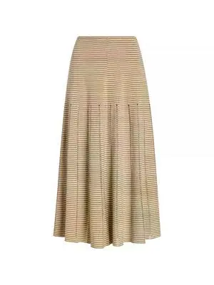 Proenza Schouler White Label Phyllis Ladder-stripe Midi Skirt - Neutrals