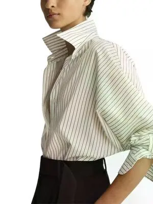 ARLO MOTT Watts Striped Side-button Shirt - White