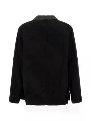 Comme Des Garçons Leather-collar Wool Jacket