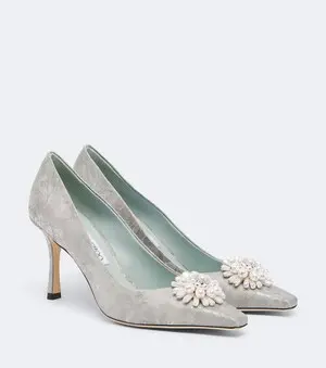 JIMMY CHOO Ines Embellished Floral Pumps